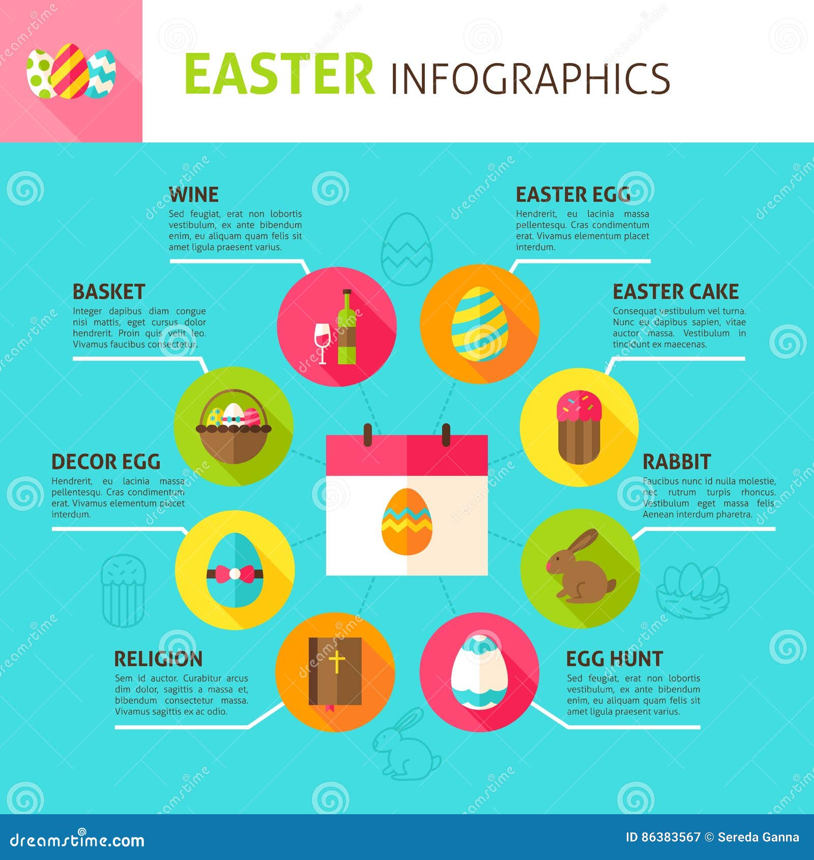 Easter Concept Infographics Stock Vector - Illustration of greeting ...