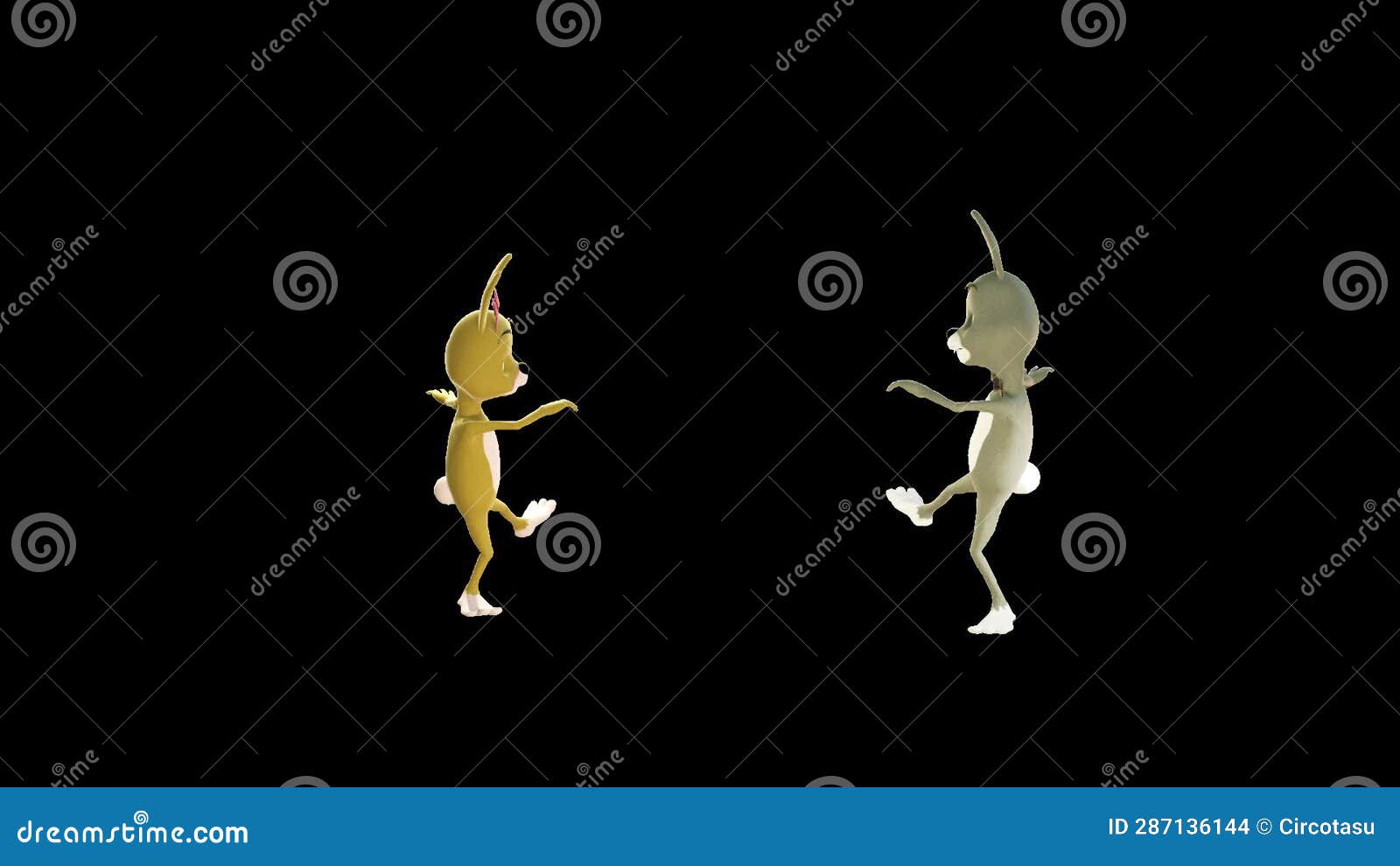Easter Couple Rabbits Dancing, Seamless Loop, Alpha Channel Stock ...