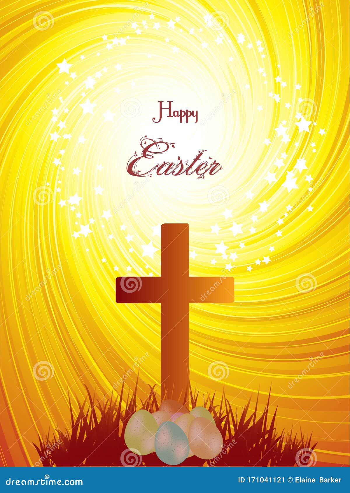 Easter Cross and Eggs on Abstract Background Stock Vector ...