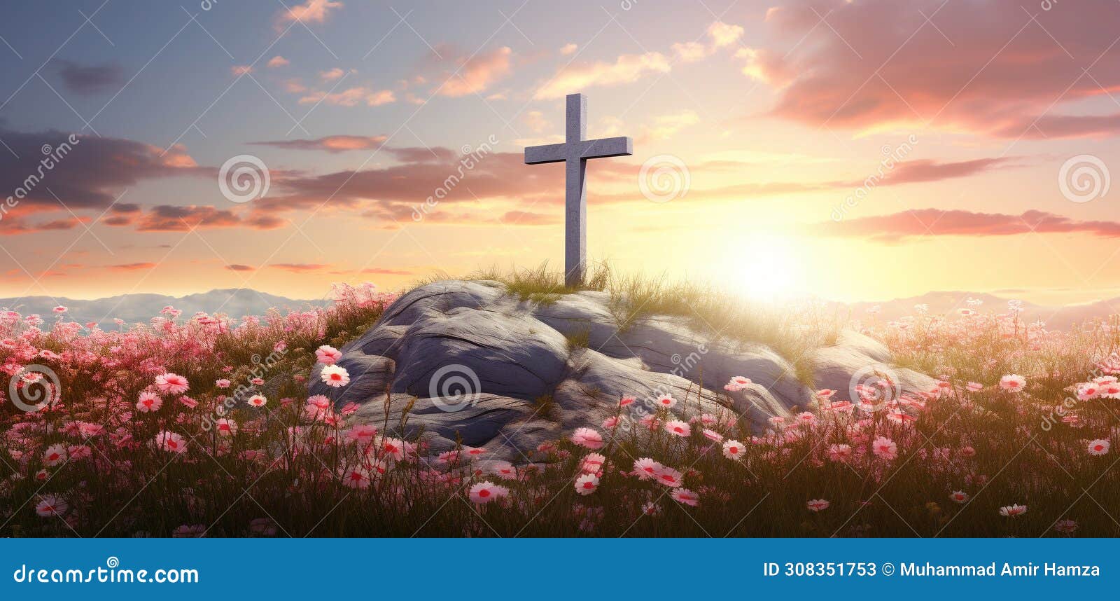 A Easter Cross on the Png Background Stock Illustration - Illustration ...