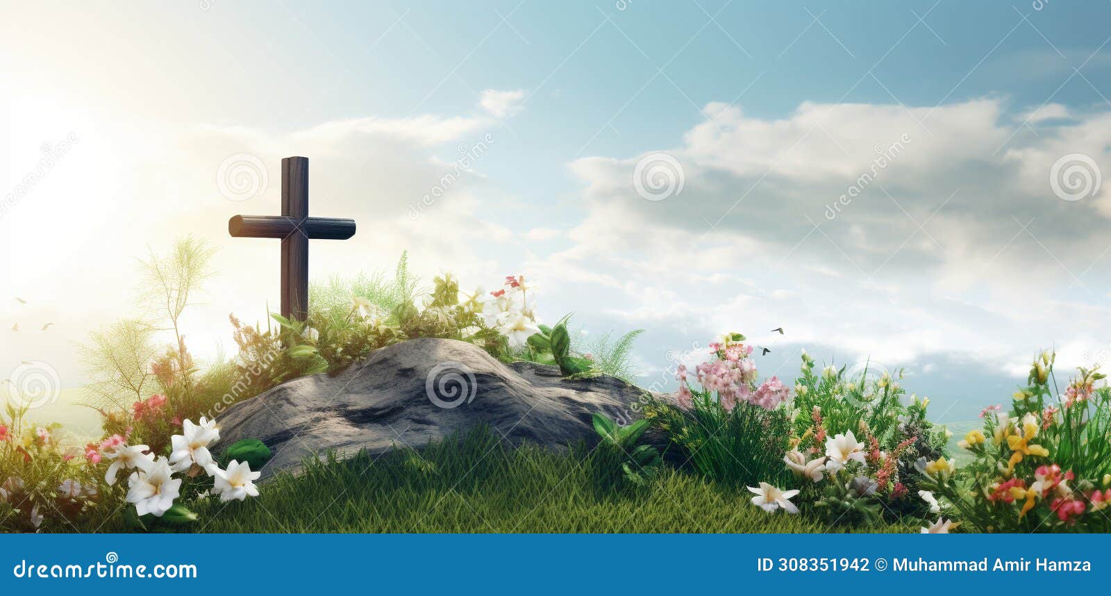 A Easter Cross on the Png Background Stock Illustration - Illustration ...