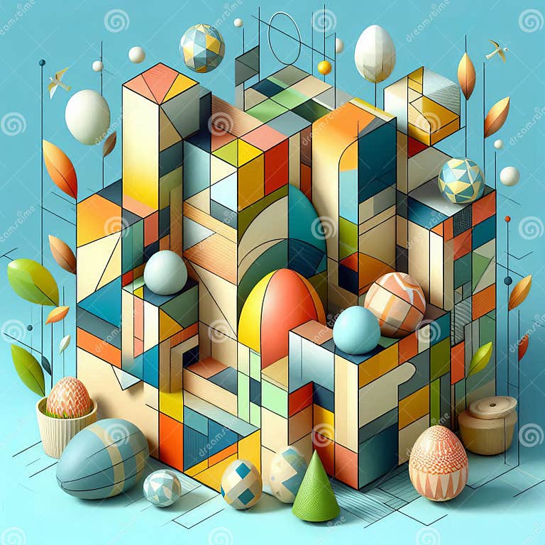 Easter Cubism Create a Cubist Inspired Artwork Using Geometric S Stock ...