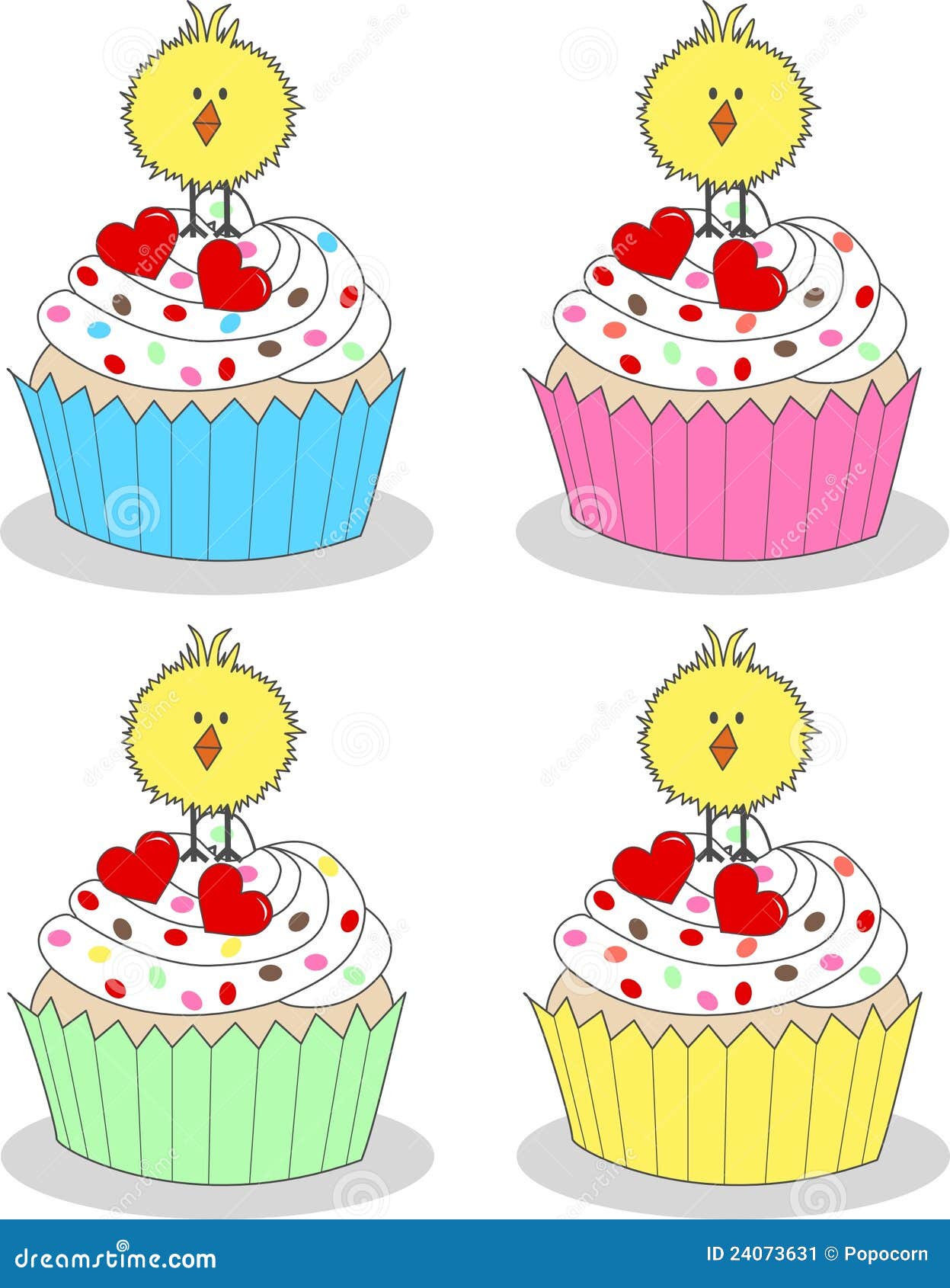 Easter cupcakes stock vector. Illustration of bird, blue - 24073631