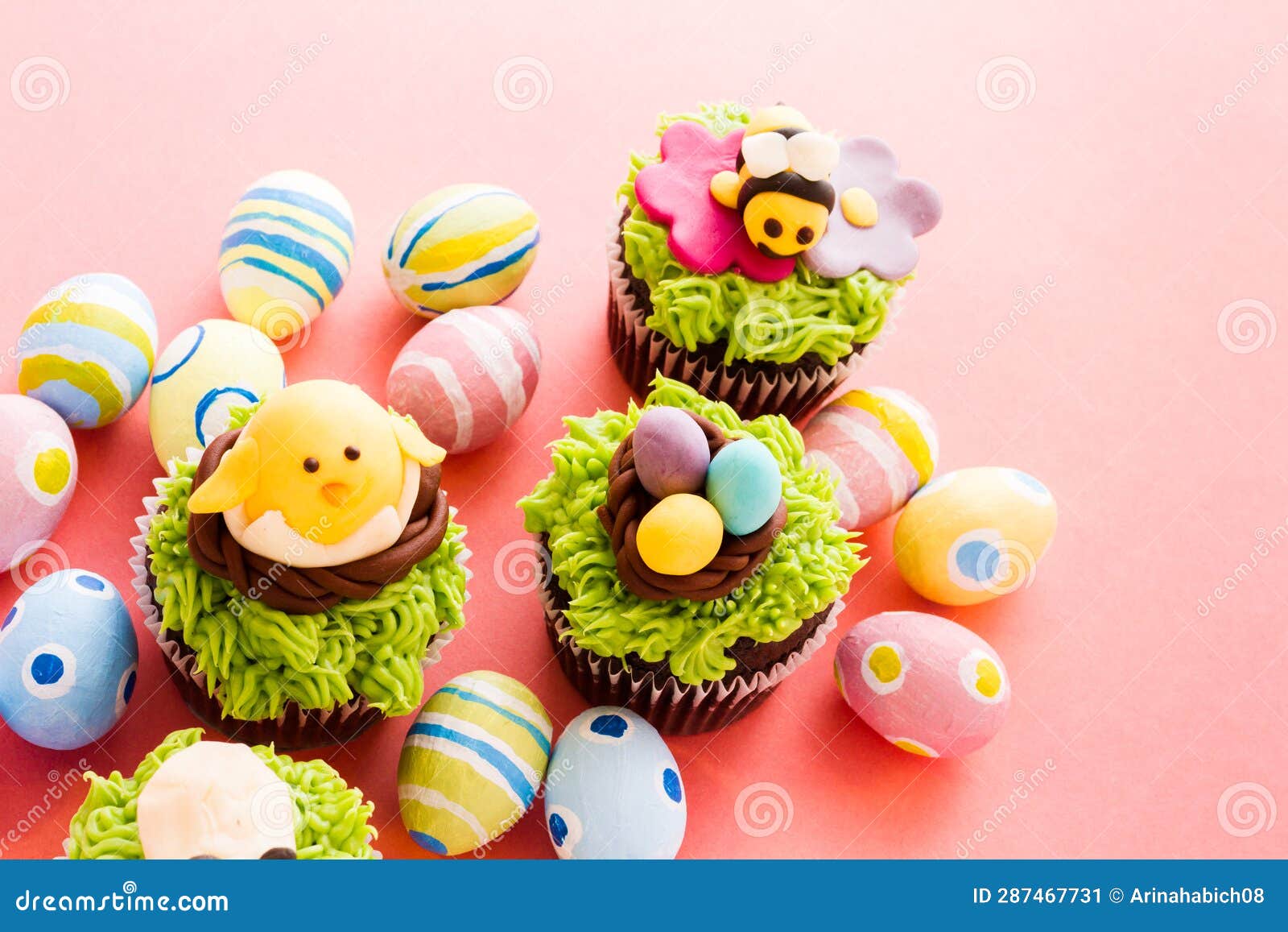 Easter cupcakes stock image. Image of cream, premium - 287467731