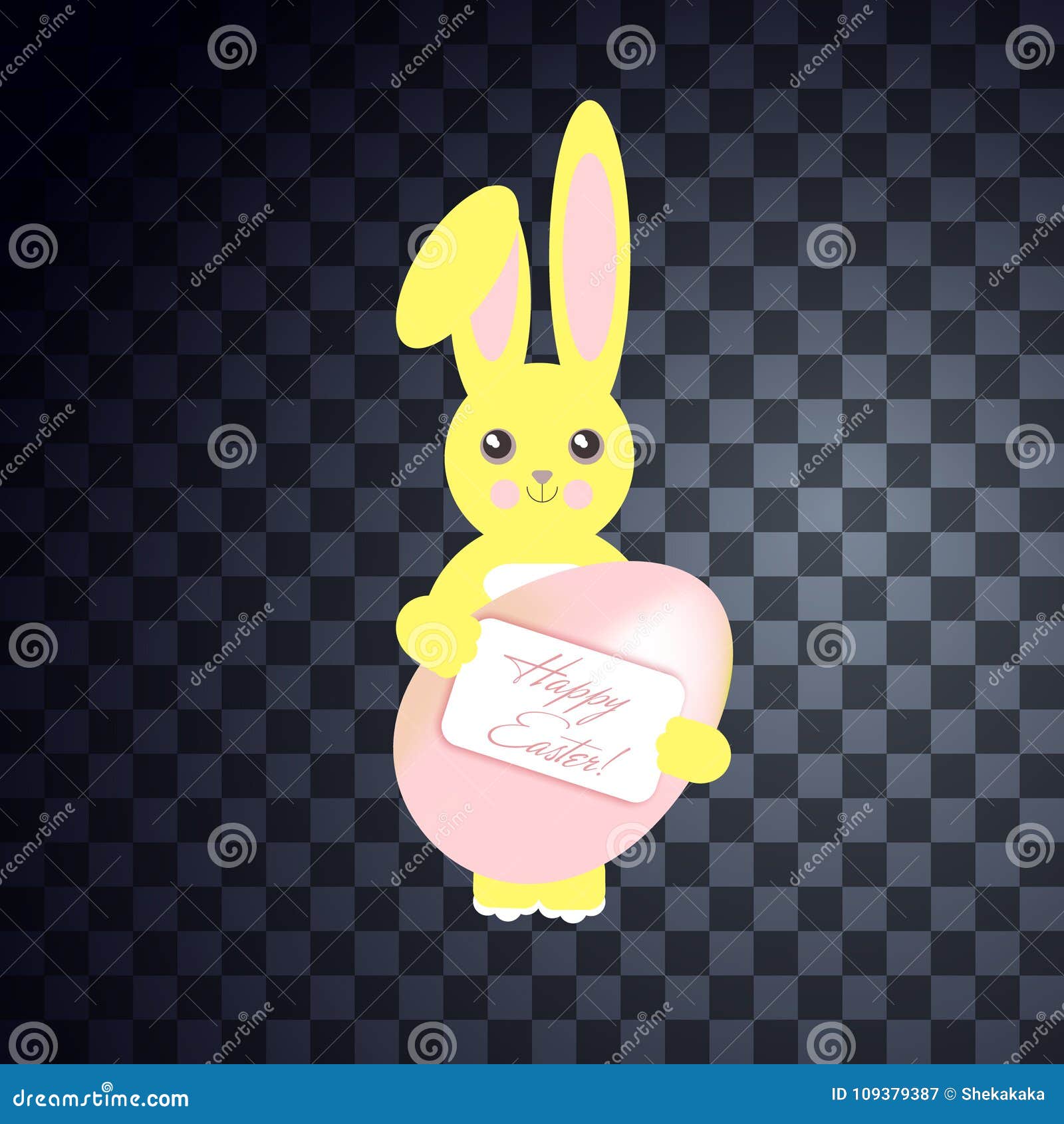 Easter Cute Bunny Set on Transparent Background Stock Vector ...