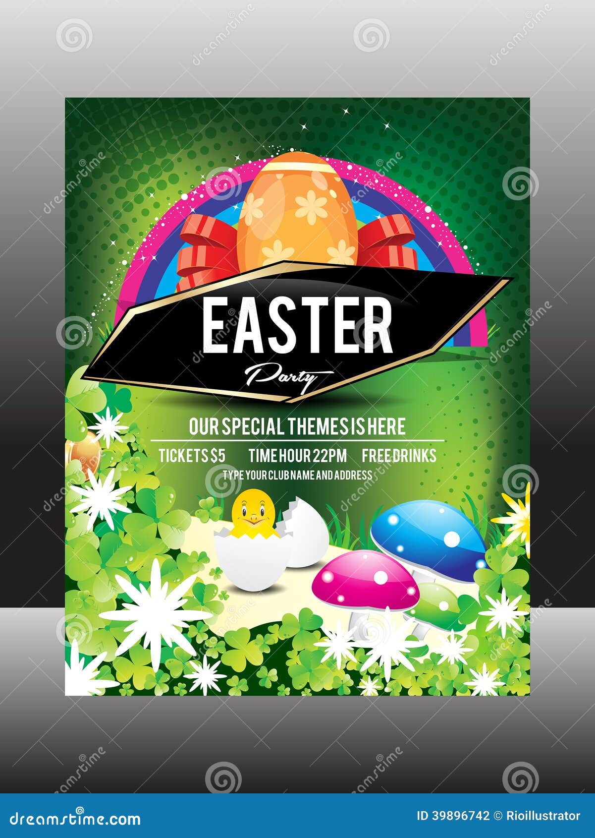 Easter Day Flyer Design stock vector. Illustration of template - 39896742