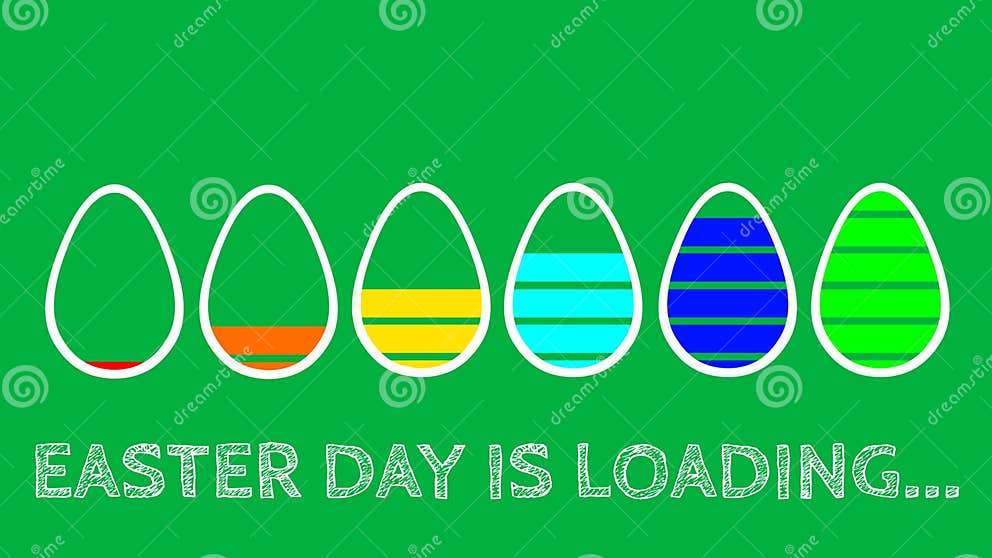 Easter Day is Loading Sign on Green Screen Stock Illustration ...