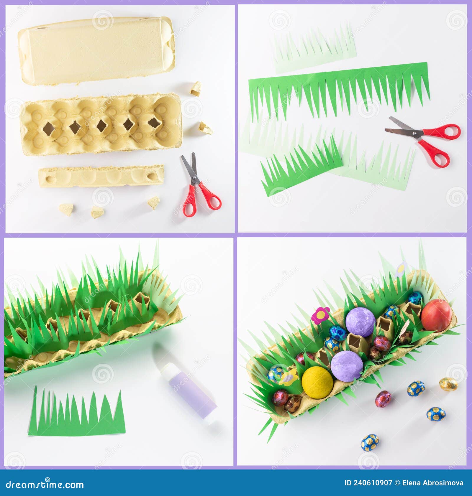 Easter Decorated Egg Holder Paper Craft, DIY Instructions, Recycling ...