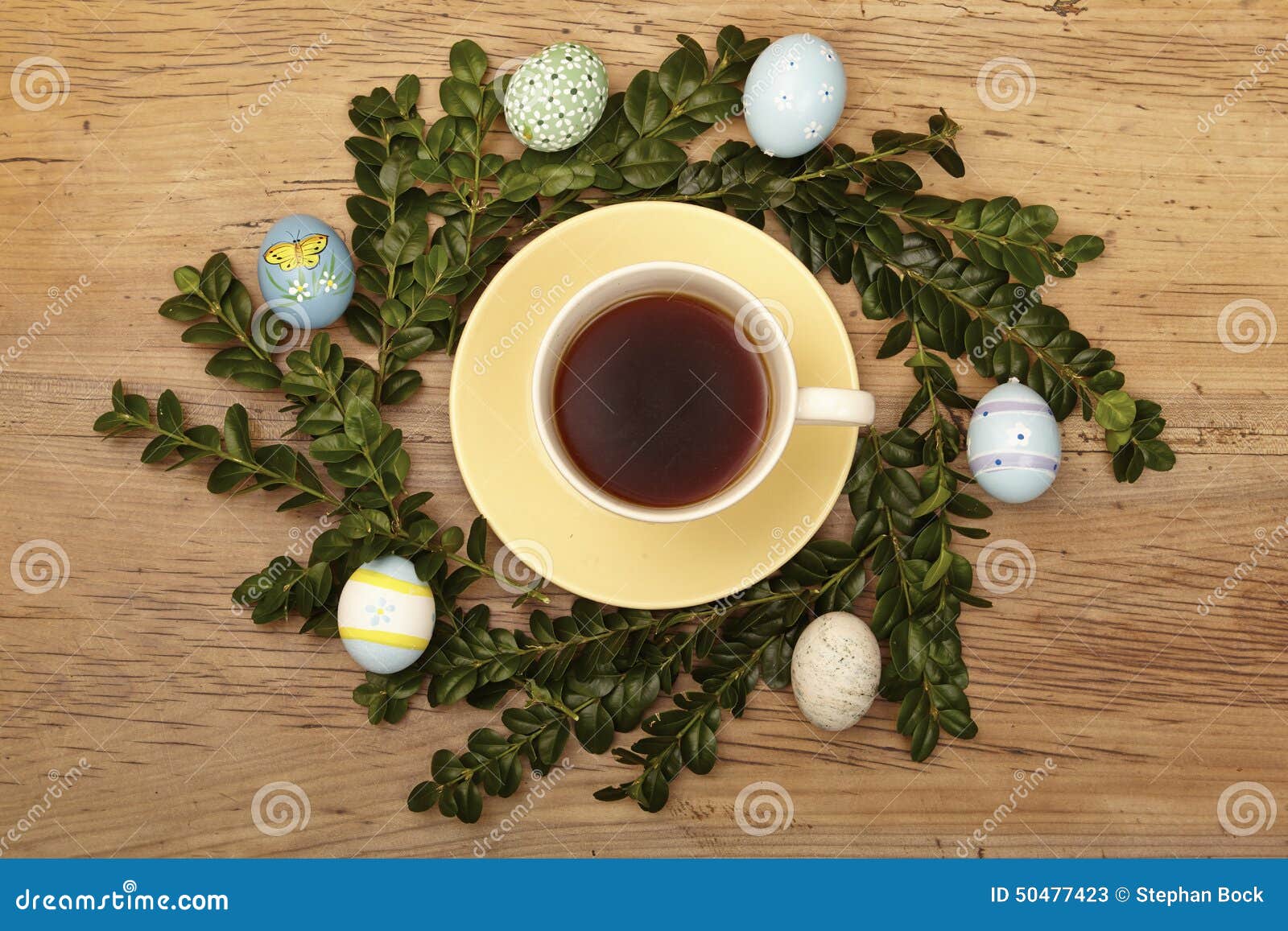 Easter Decoration and Coffee Cup Stock Image - Image of easter, sprig ...