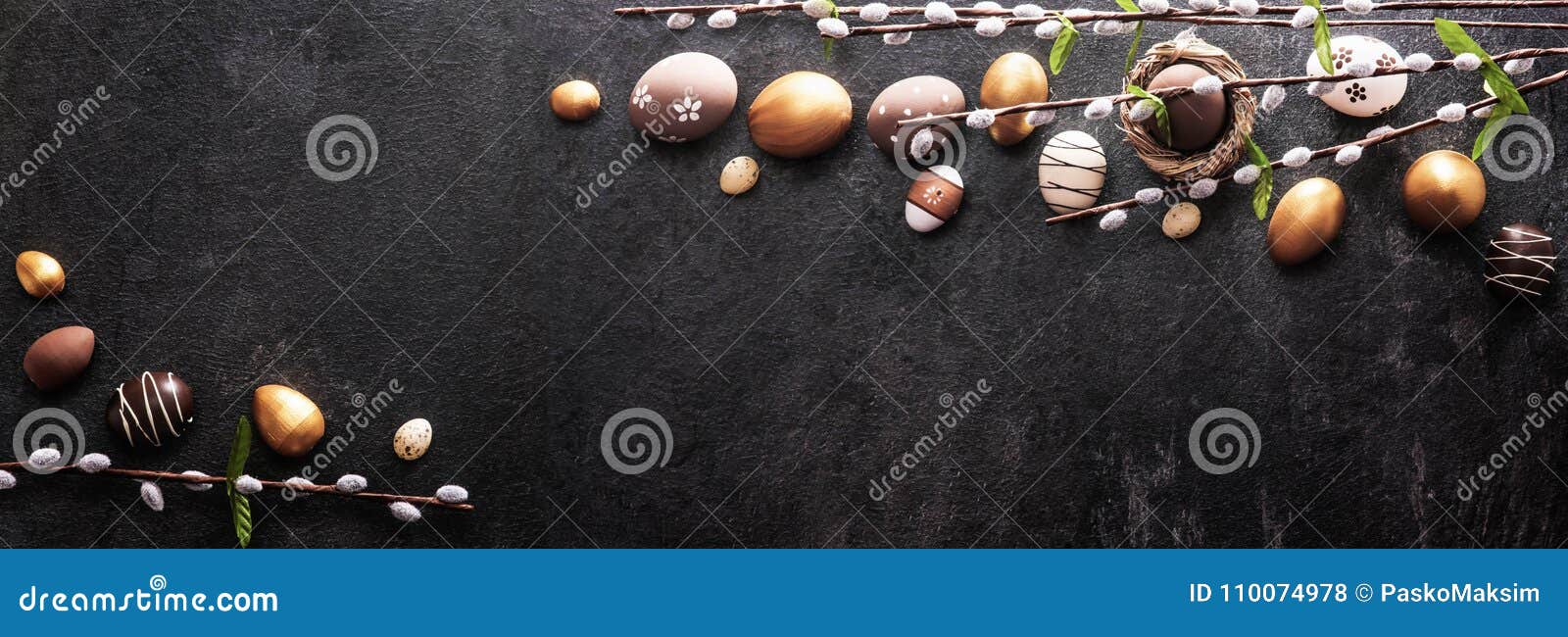 Easter Decoration on Dark Background Stock Photo - Image of colorful ...