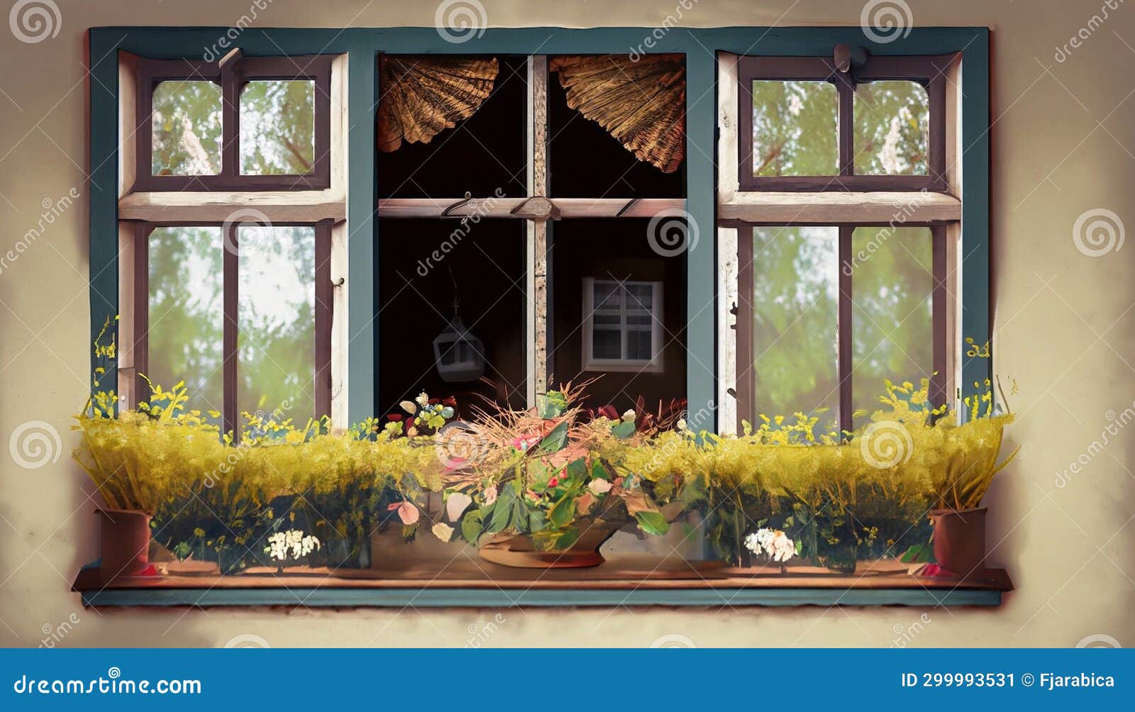 Easter Decoration on Glass Windows Stock Illustration - Illustration of ...
