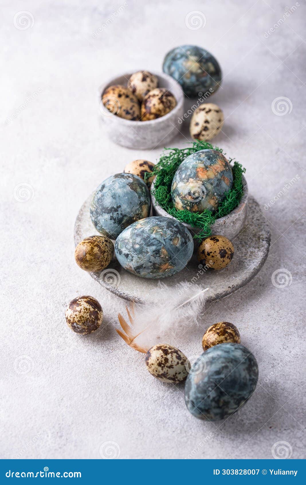 Easter Decoration Painted Dragon Eggs Stock Image - Image of blue ...