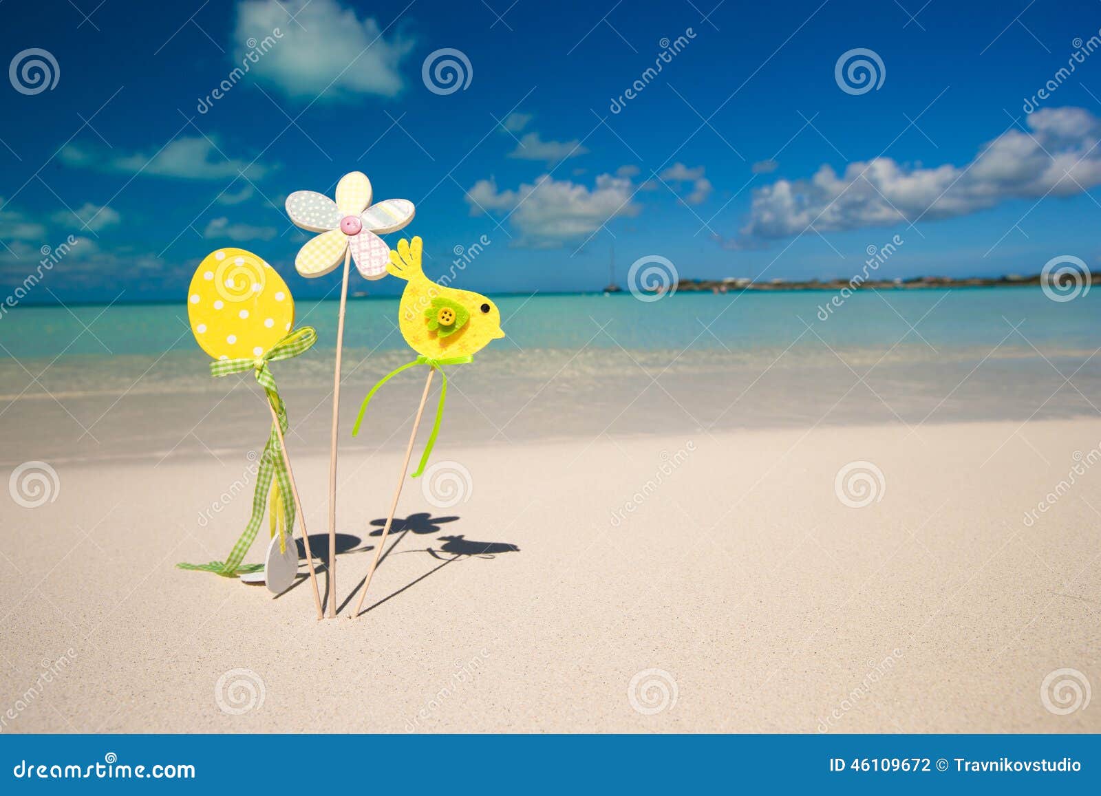 Easter Decorations on a Background of Tropical Stock Photo - Image of ...