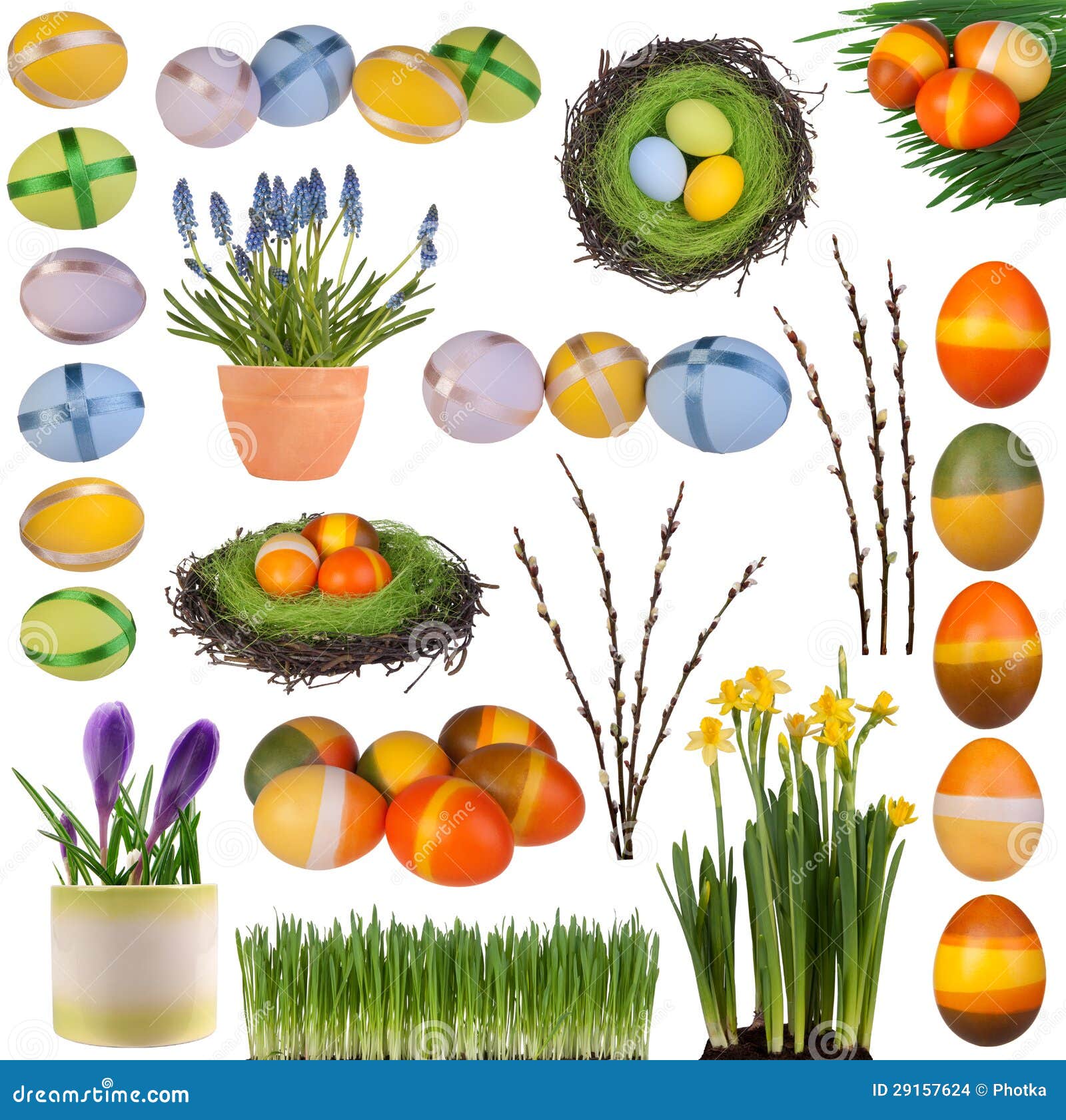 Easter Decorations Collection Stock Photo - Image of ribbon, seasonal ...