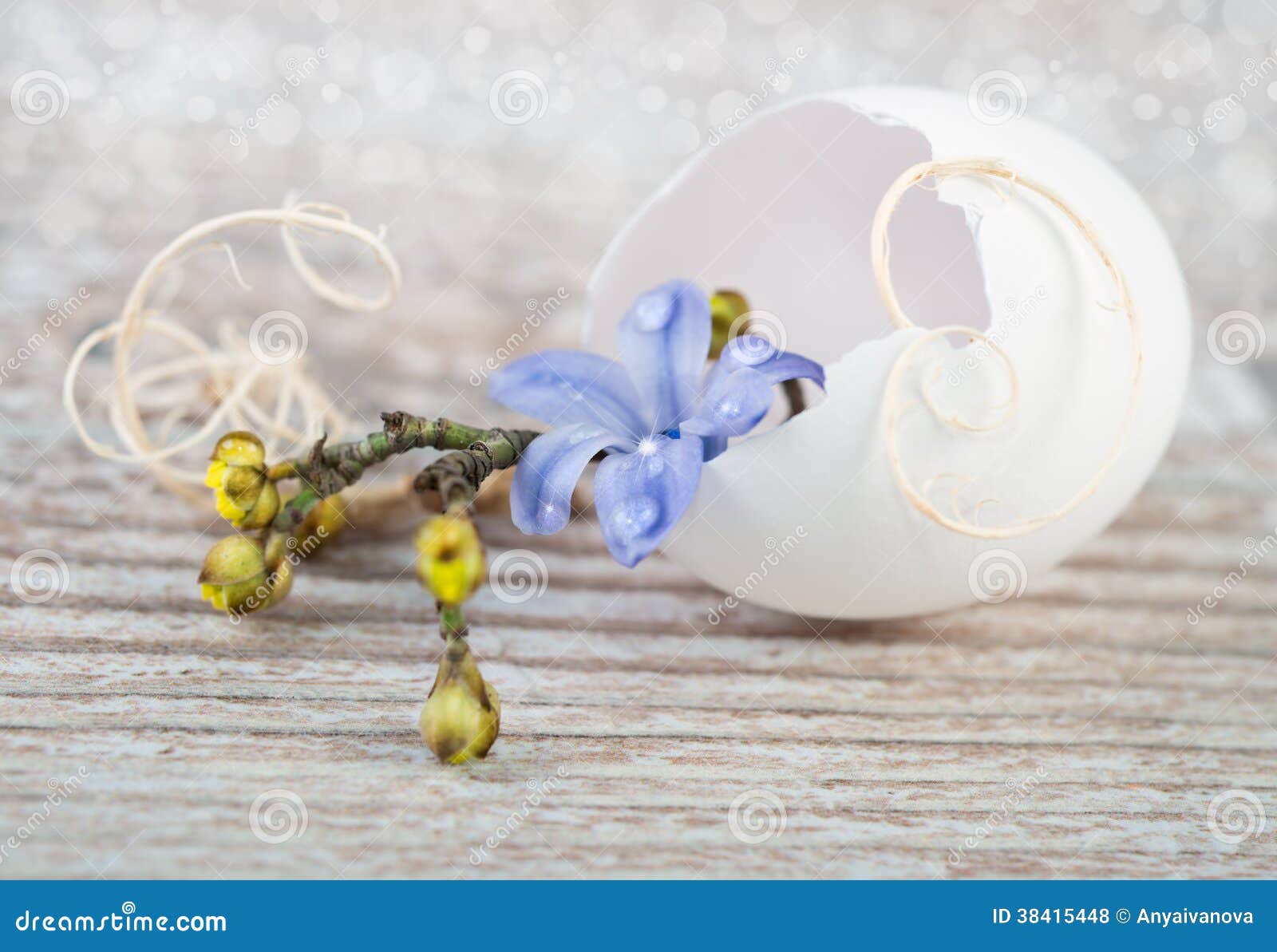 Easter Decorations on Natural Background Stock Photo - Image of blue ...