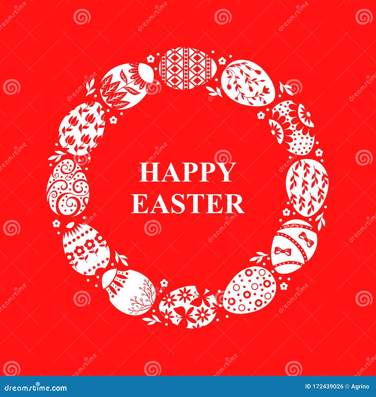 Easter Decorative Round Frame of Eggs Stock Vector - Illustration of ...