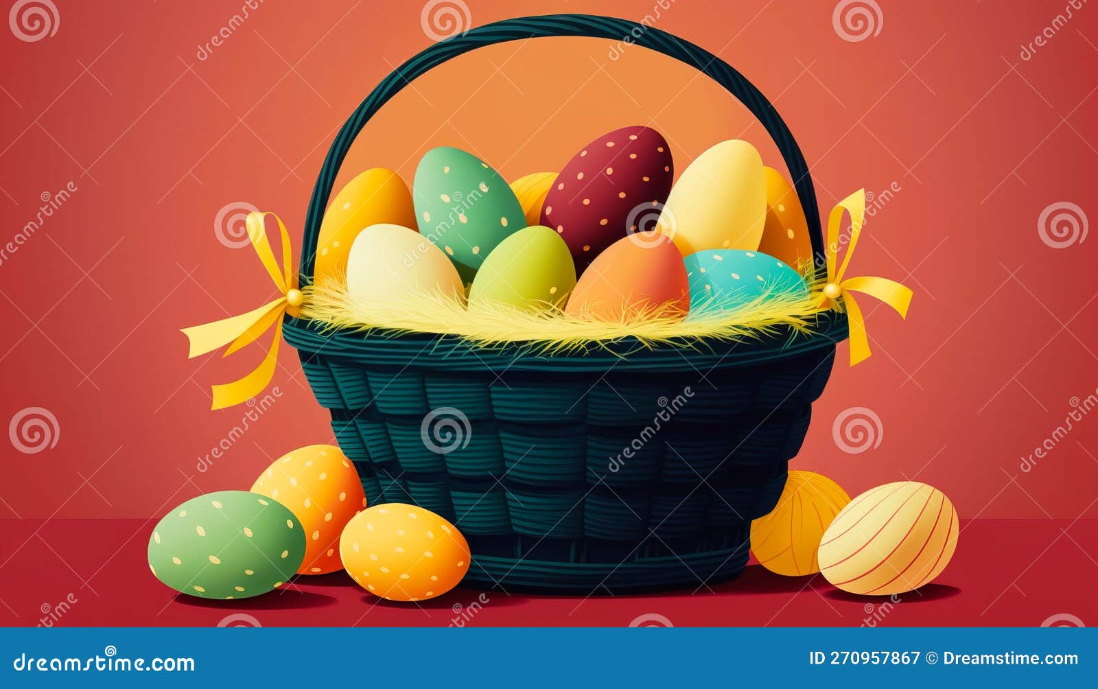 Springtime Basket of Joy: a Vibrant Easter Basket Filled with Colorful ...
