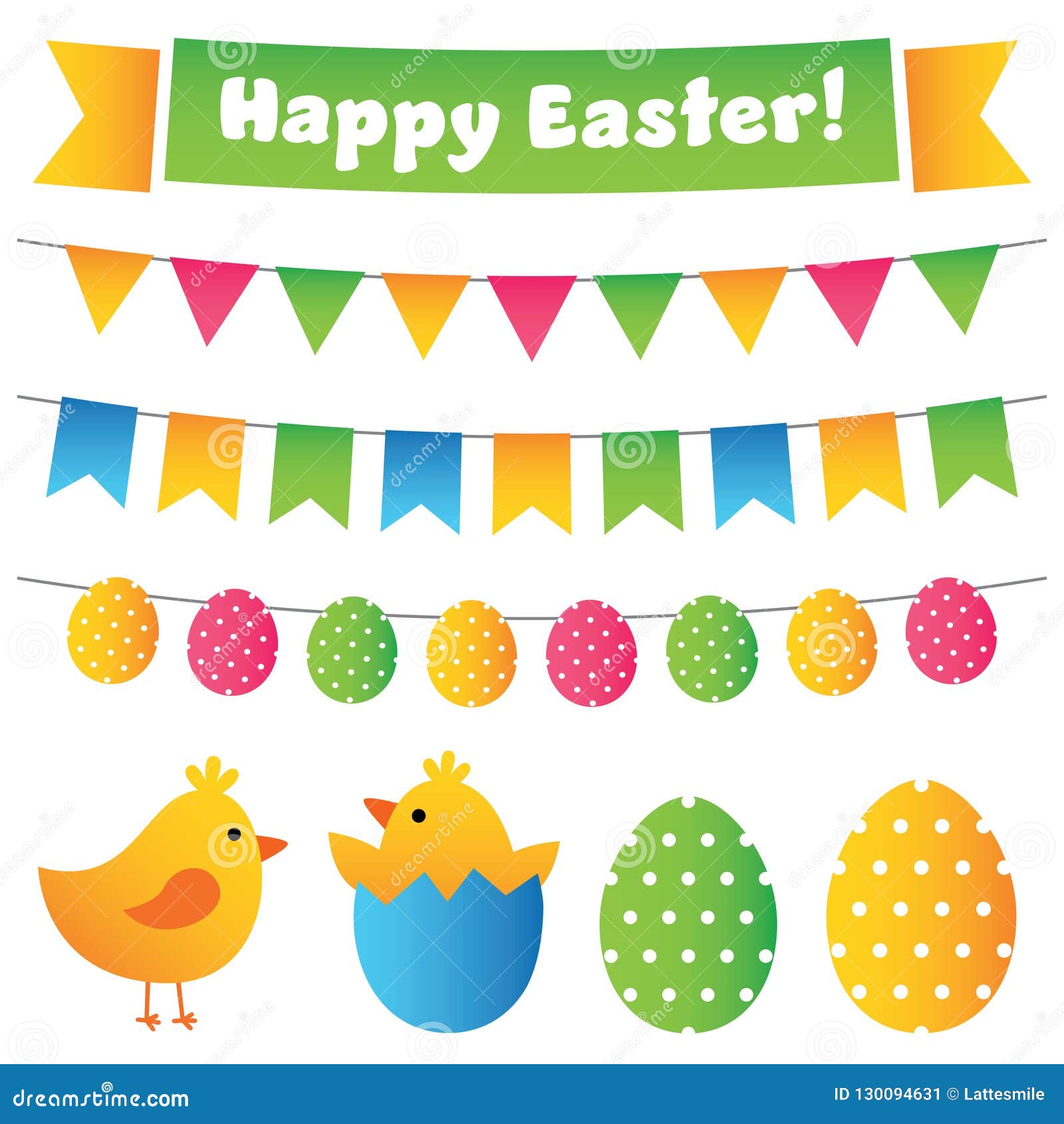 Easter design elements set stock vector. Illustration of spring - 130094631