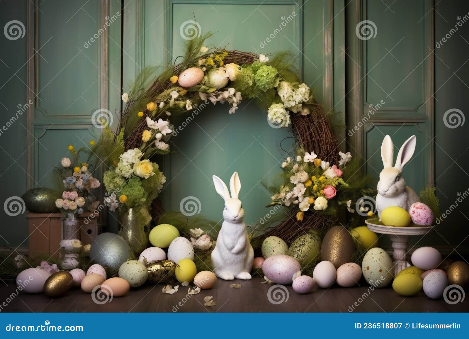 Easter Digital Backdrops stock illustration. Illustration of vibrant ...