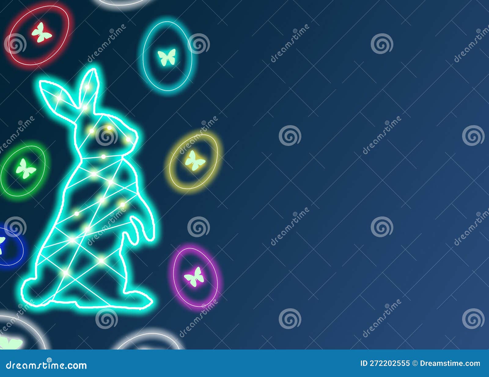 Easter Digital Bunny with Easter Digital Eggs Around, Technology ...