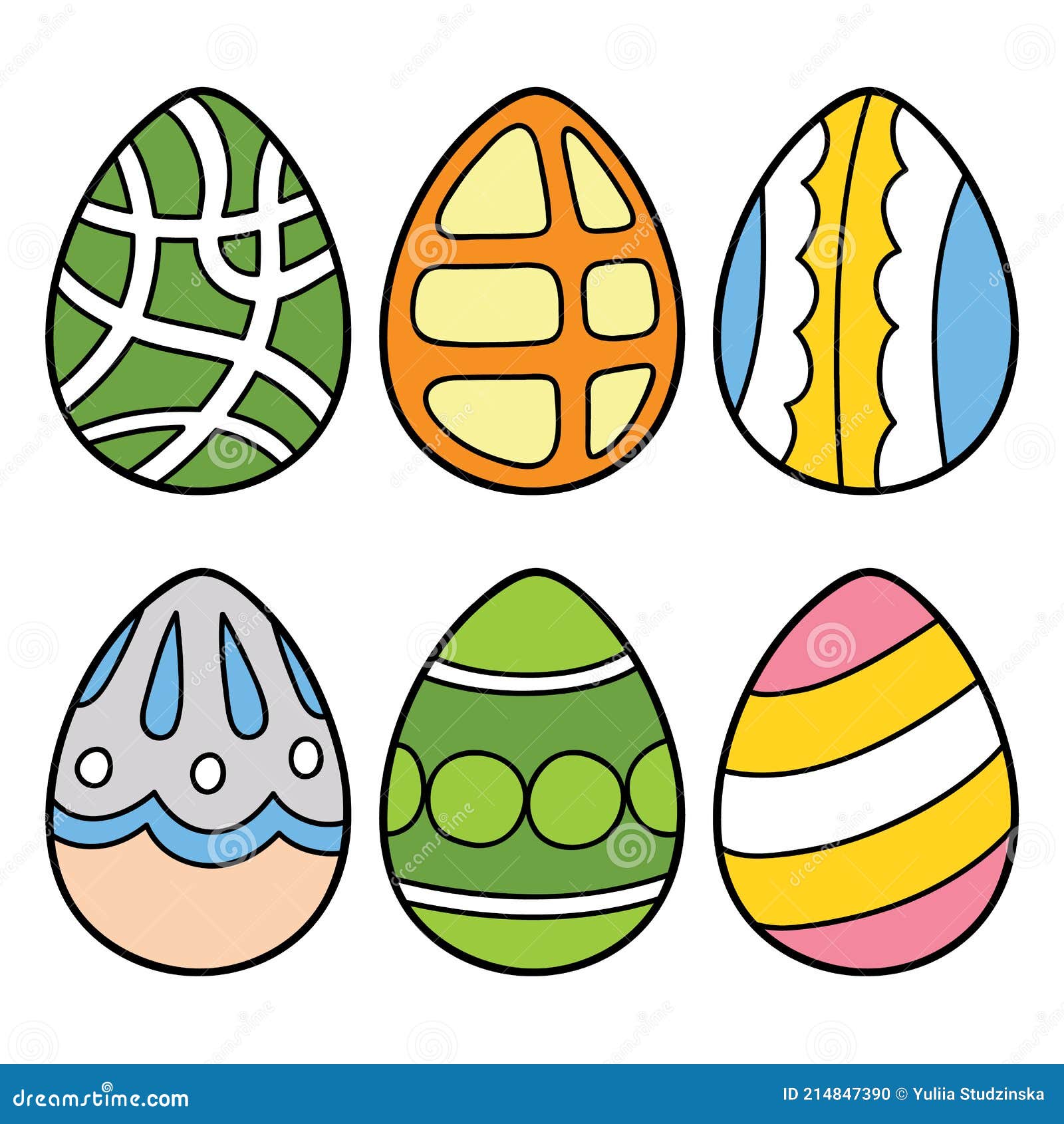 Easter Digital Stamps with Eggs Stock Vector - Illustration of digital ...