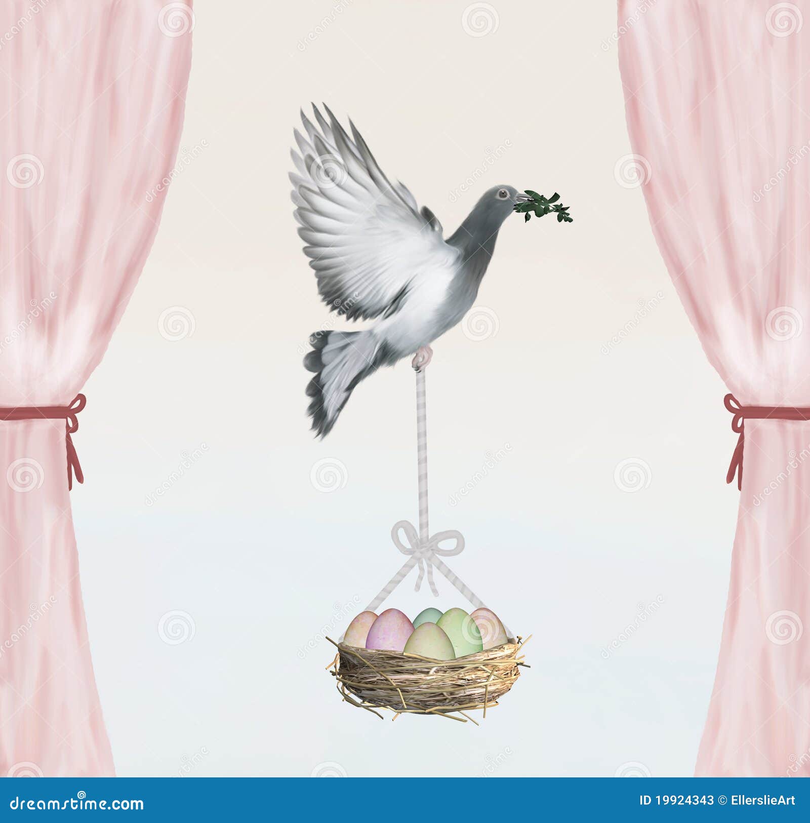 Easter dove stock illustration. Illustration of bird - 19924343