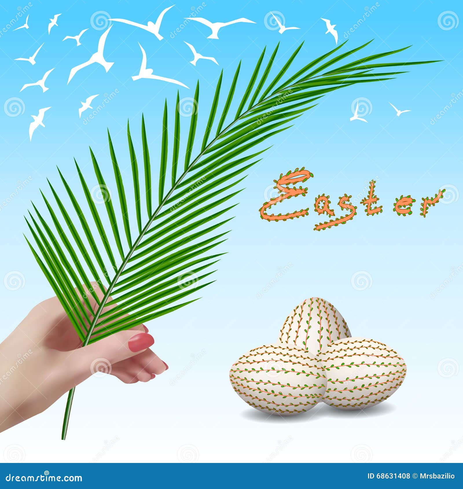 Easter. Easter Branch. Palm Branch. Palm Sunday Stock Illustration ...