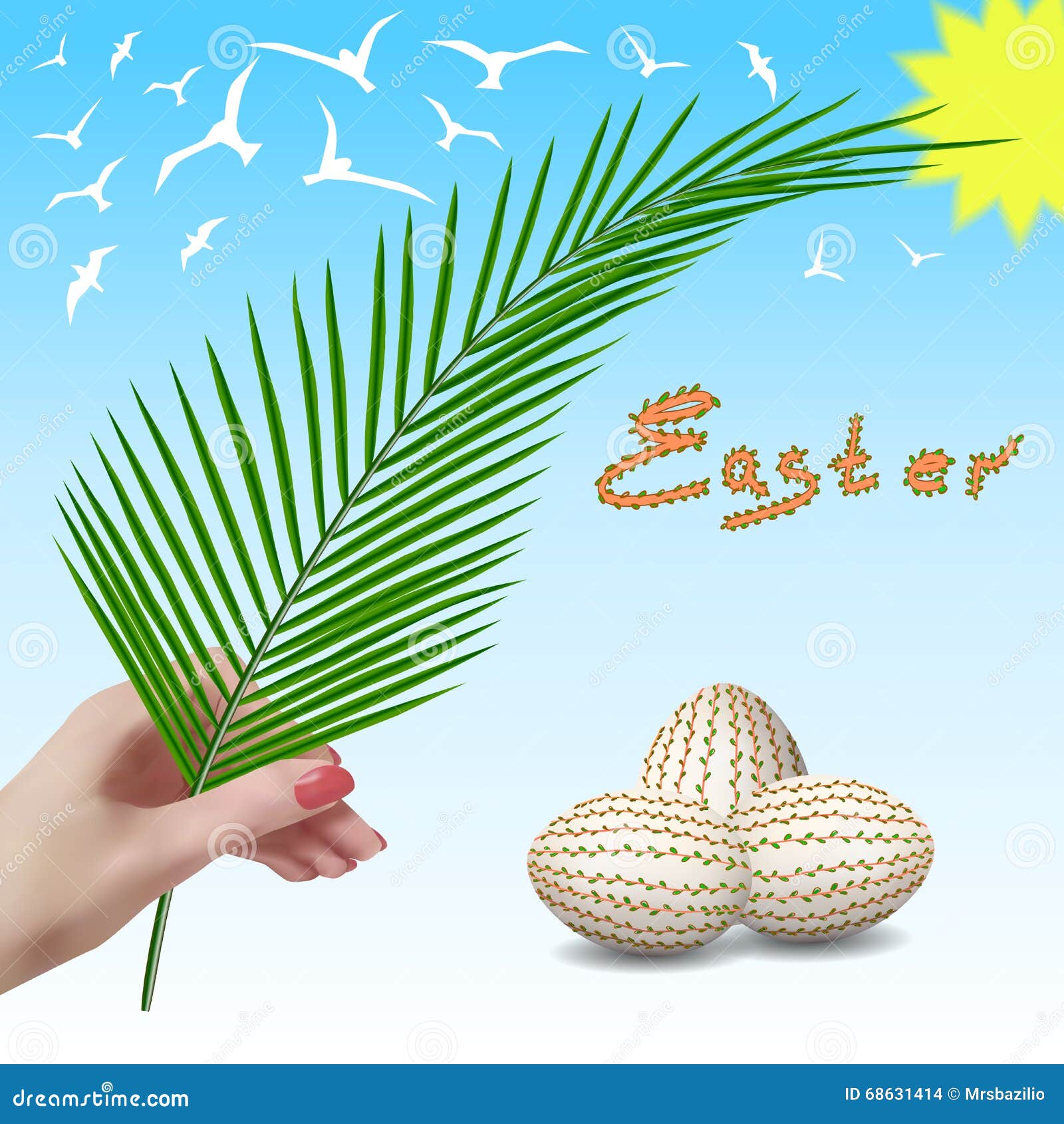 Easter. Easter Branch. Palm Branch. Palm Sunday Stock Vector ...