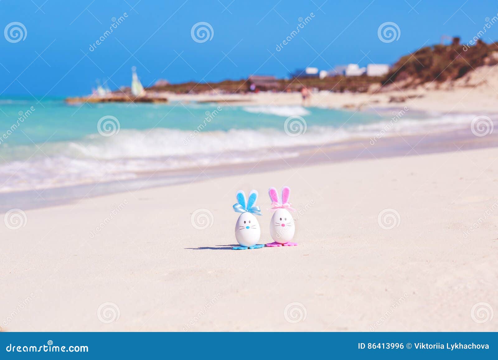 Easter, Easter Eggs on the Beach, Ocean and Sea Stock Photo - Image of ...