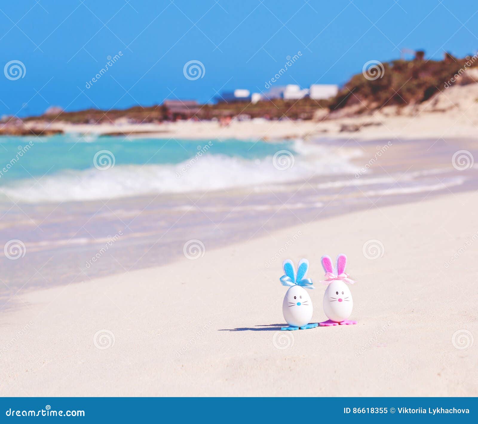 Easter, Easter Eggs on the Beach, Ocean and Sea Stock Image - Image of ...