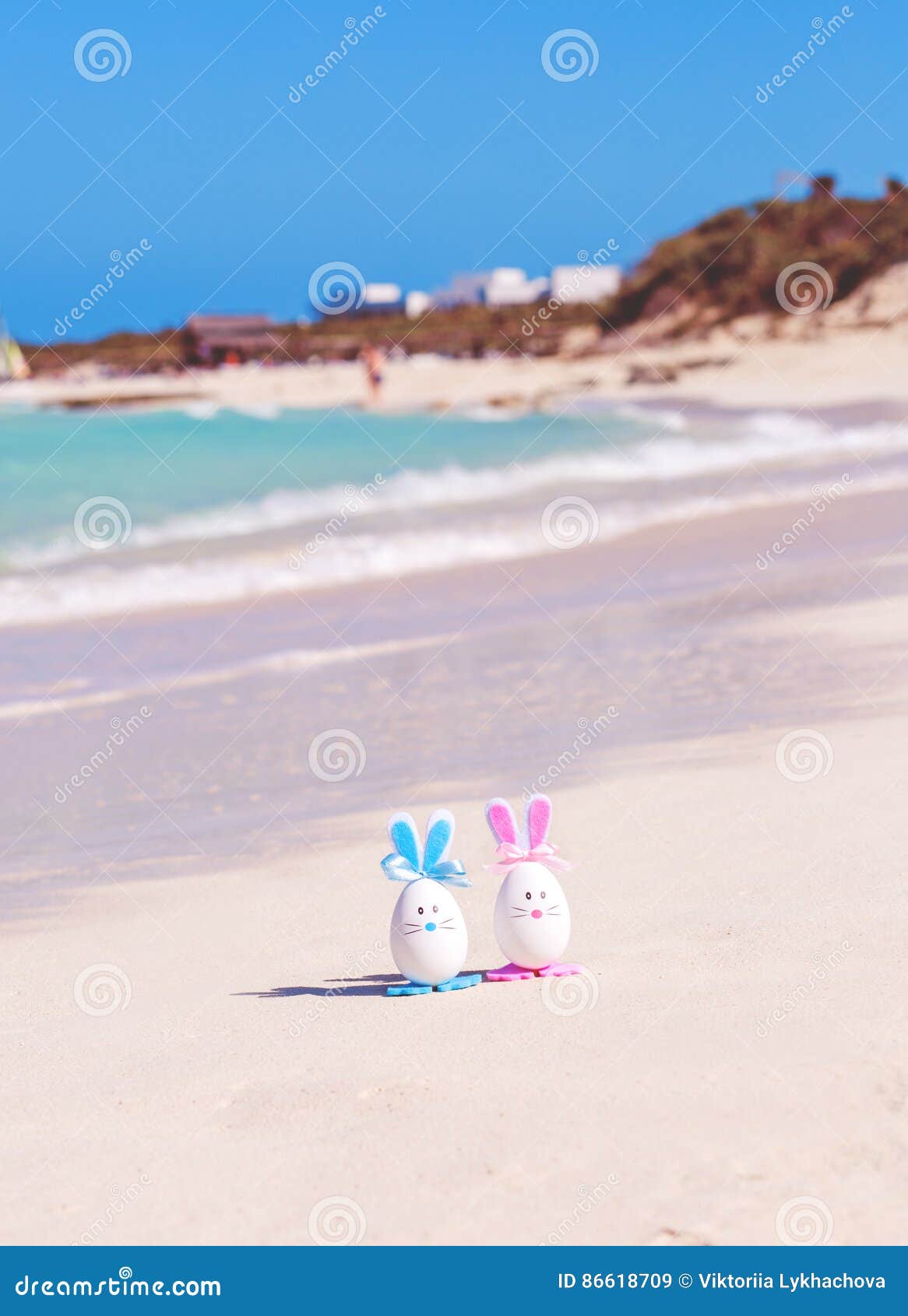 Easter, Easter Eggs on the Beach, Ocean and Sea Stock Image - Image of ...