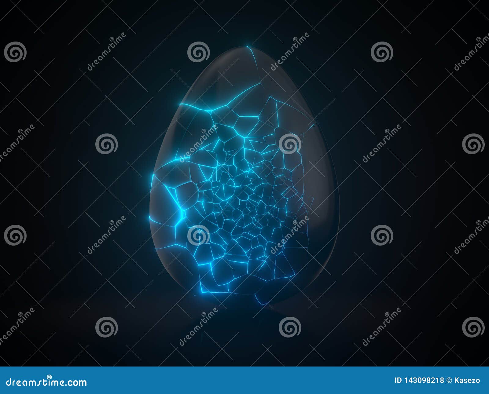 Easter Egg. Alien with Glowing Cracks. 3d Illustration Stock ...