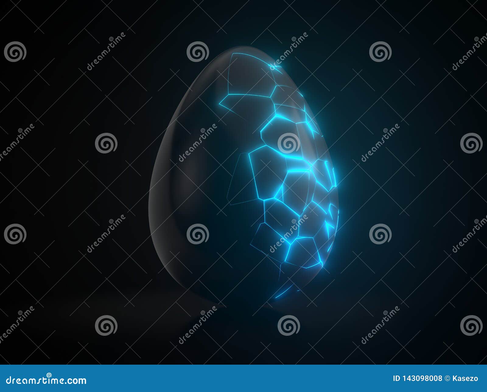 Easter Egg. Alien with Glowing Cracks. 3d Illustration Stock ...