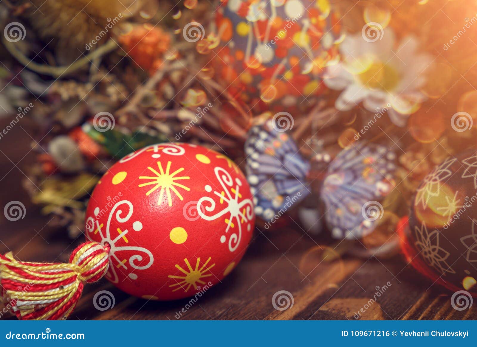 Easter Egg on Background Festive Corolla Stock Photo - Image of happy ...