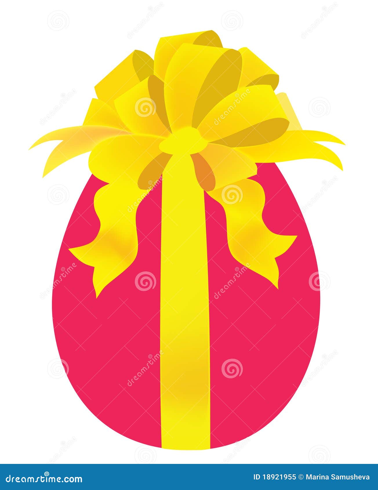 An Easter Egg with a Beautiful Bow Stock Vector - Illustration of ...
