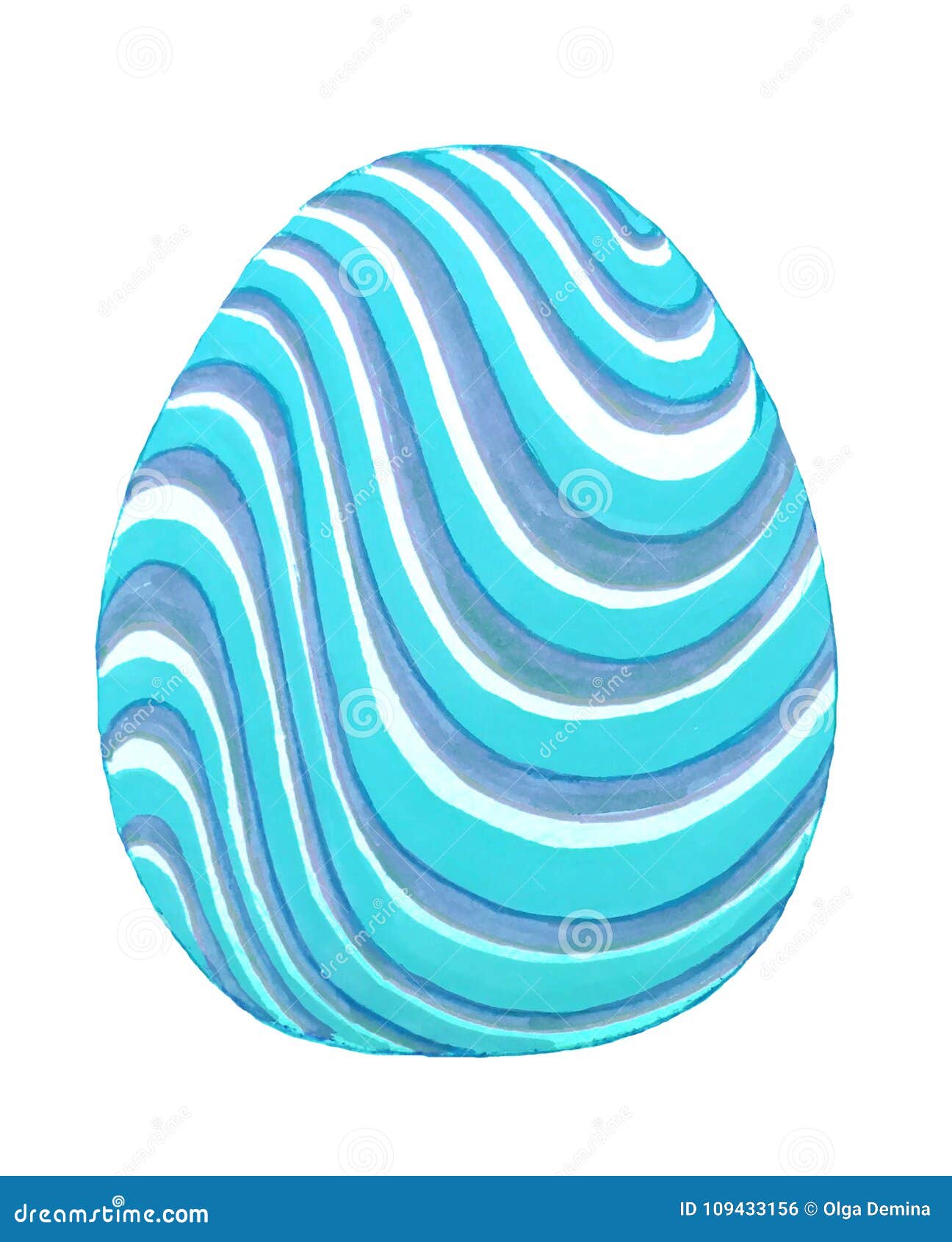 Easter Egg with -blue Wavy Stripe Stock Photo - Illustration of colored ...