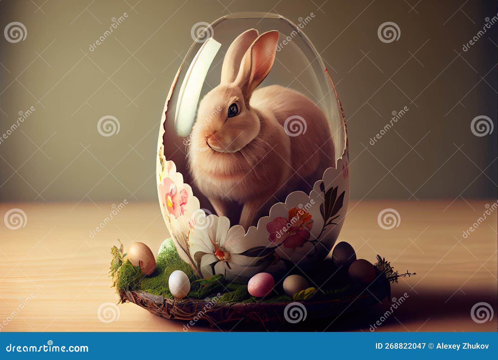 Easter Egg with Bunny Inside Stock Illustration - Illustration of ...
