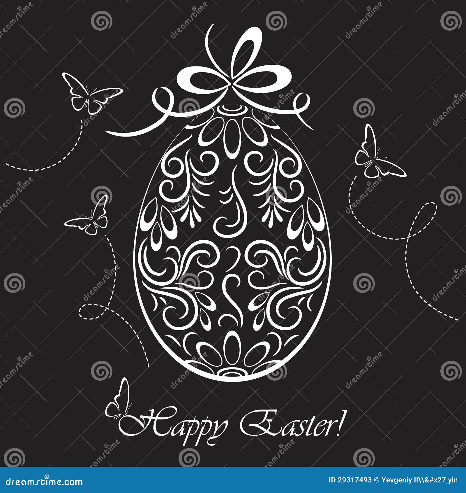 Easter egg and butterflies stock vector. Illustration of celebration ...
