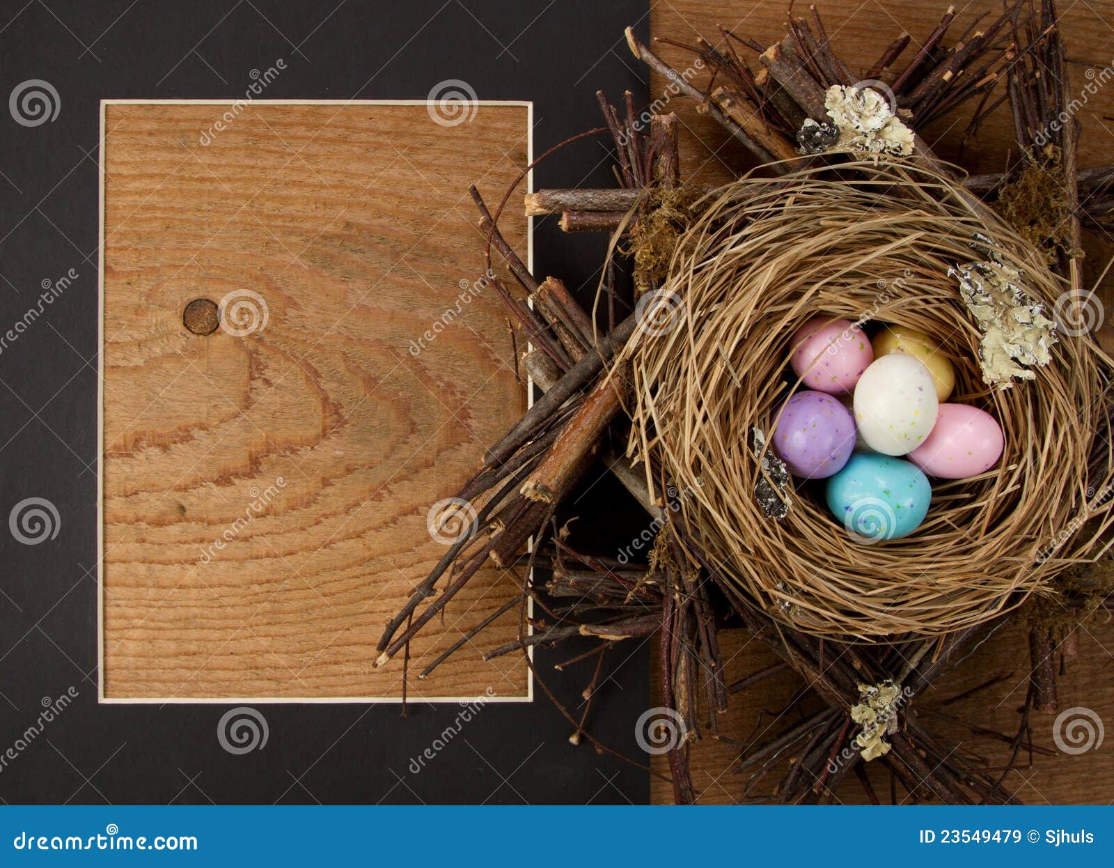 Easter Egg Candy in a Nest with a Frame Stock Image - Image of green ...