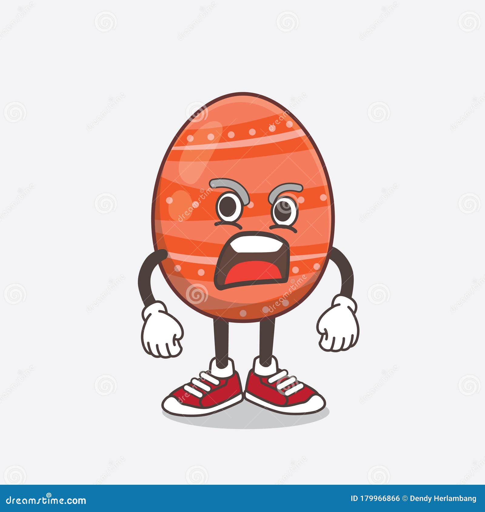 Easter Egg Cartoon Mascot Character with Angry Face Stock Vector ...