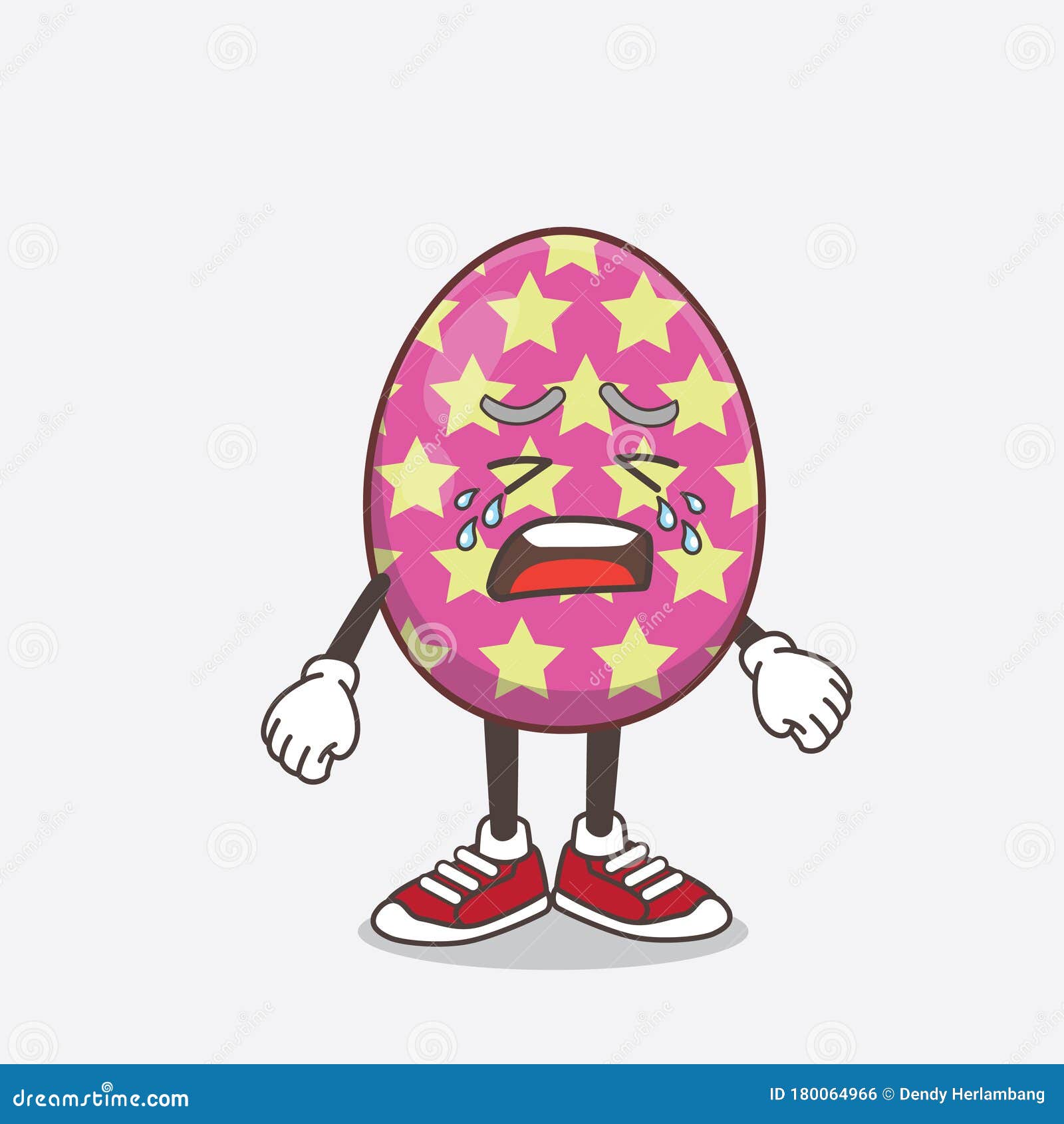 Easter Egg Cartoon Mascot Character with Crying Expression Stock Vector ...