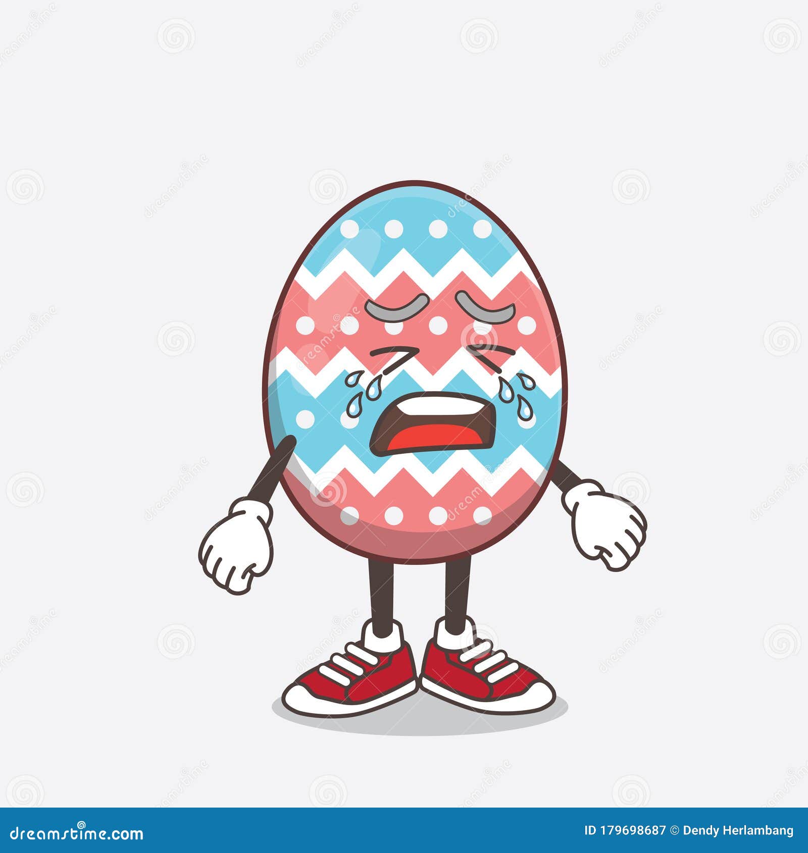 Easter Egg Cartoon Mascot Character with Crying Expression Stock Vector ...