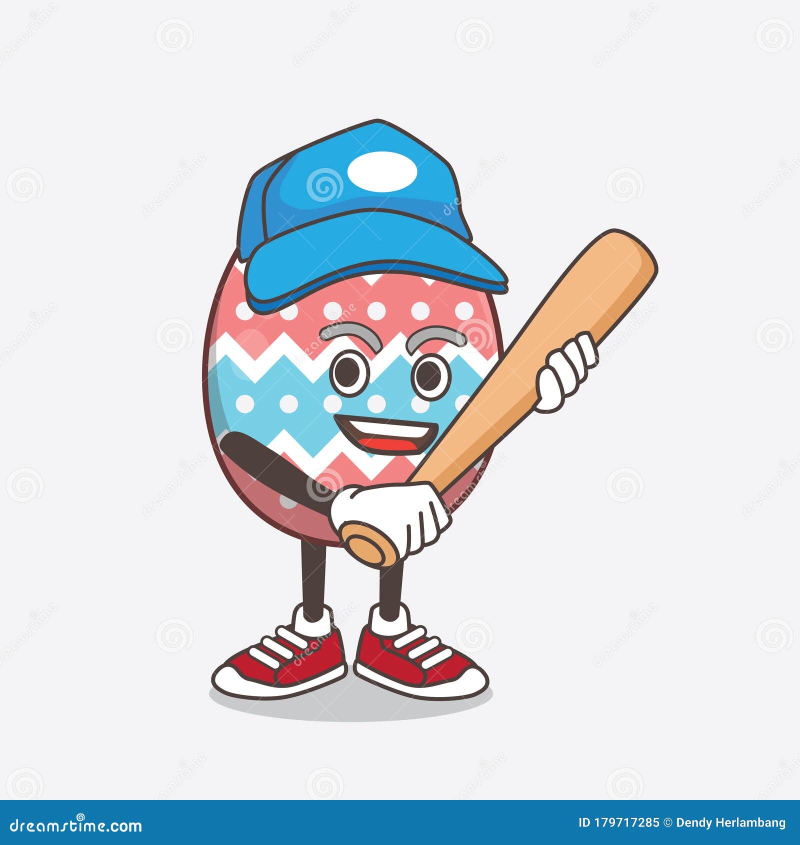 Easter Egg Cartoon Mascot Character Playing Baseball Stock Vector ...