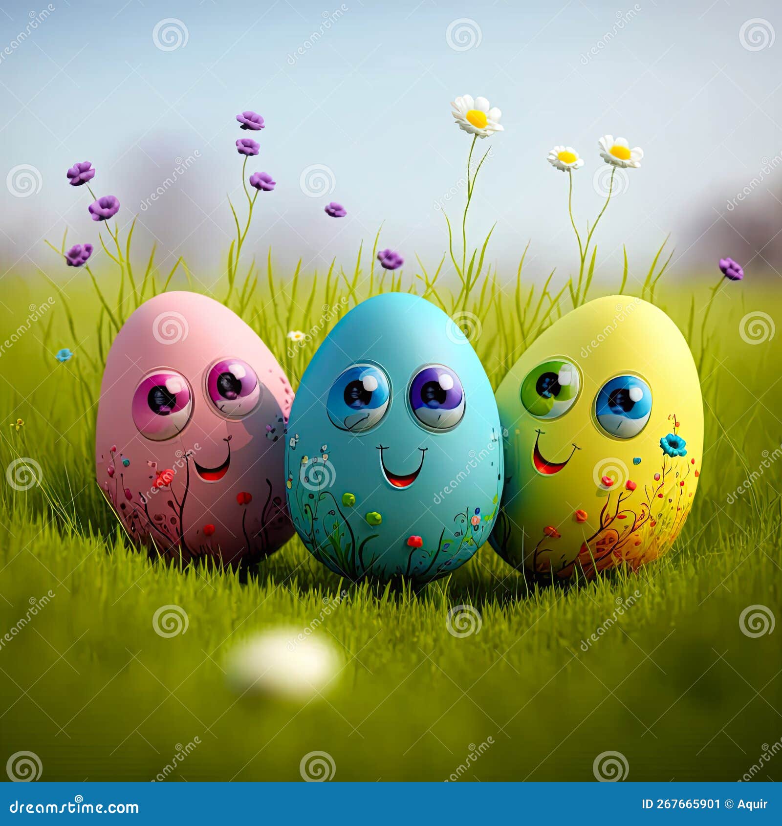 Easter Egg Character. Cute Adorable Easter Background. Generative Ai ...
