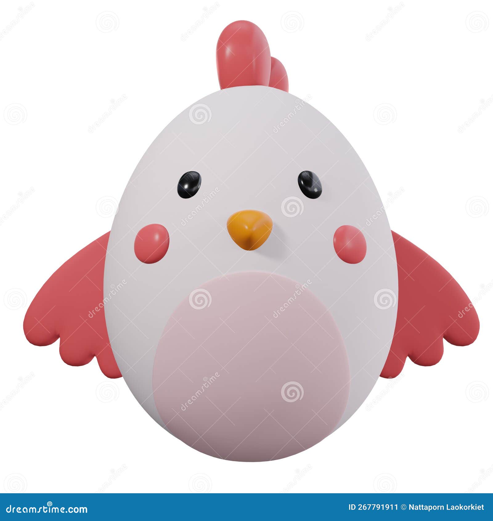 Easter Egg. Chicken Cartoon Character for Easter Day 3D Illustration ...