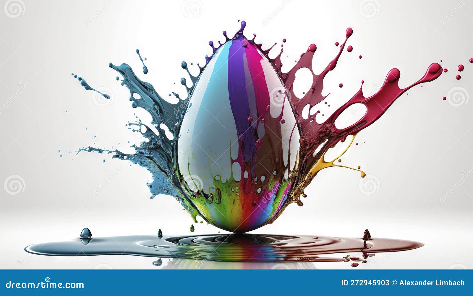 Easter Egg Color Explosion. Generative AI Stock Illustration ...