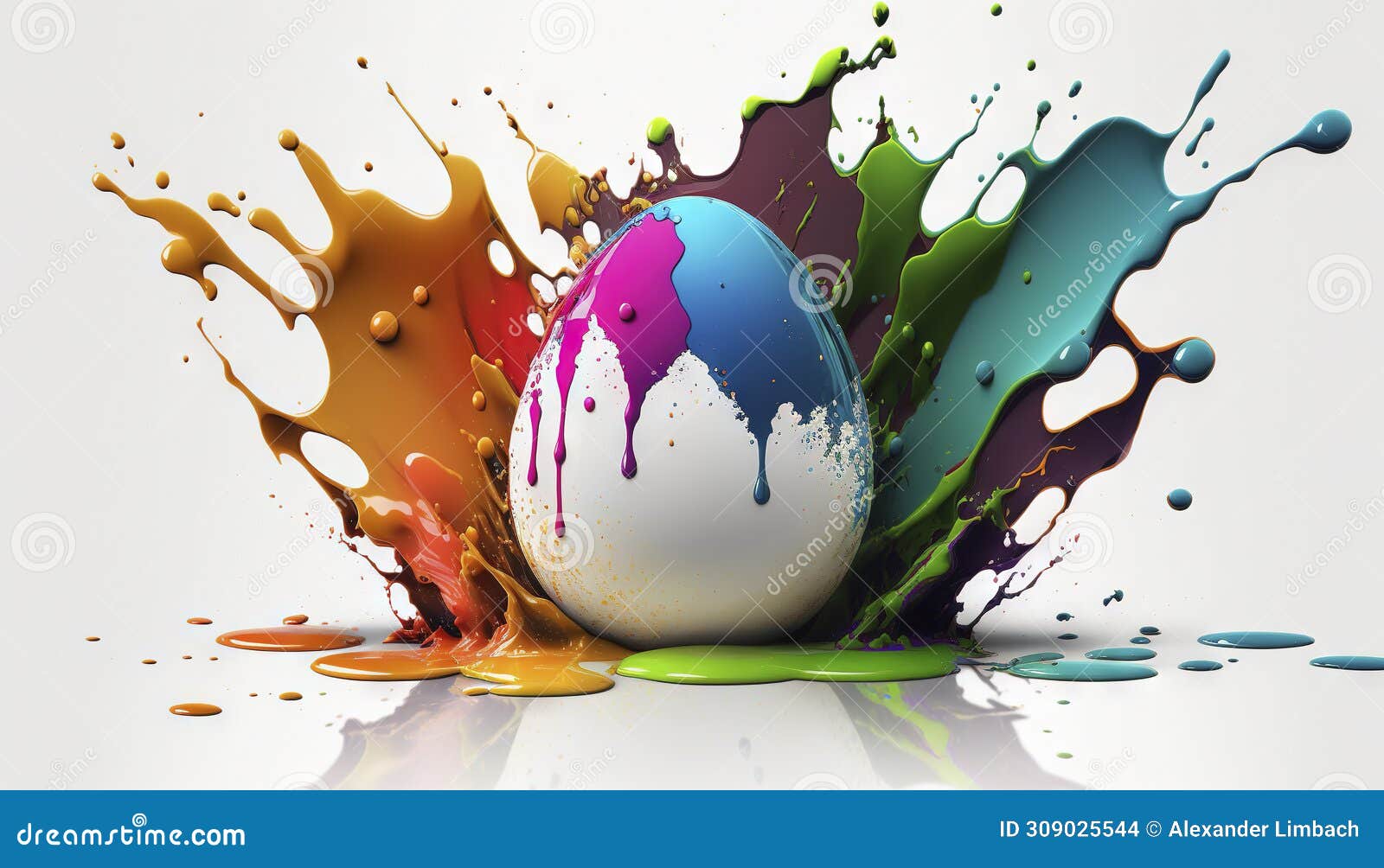 Easter Egg Color Explosion. Generative AI Stock Illustration ...