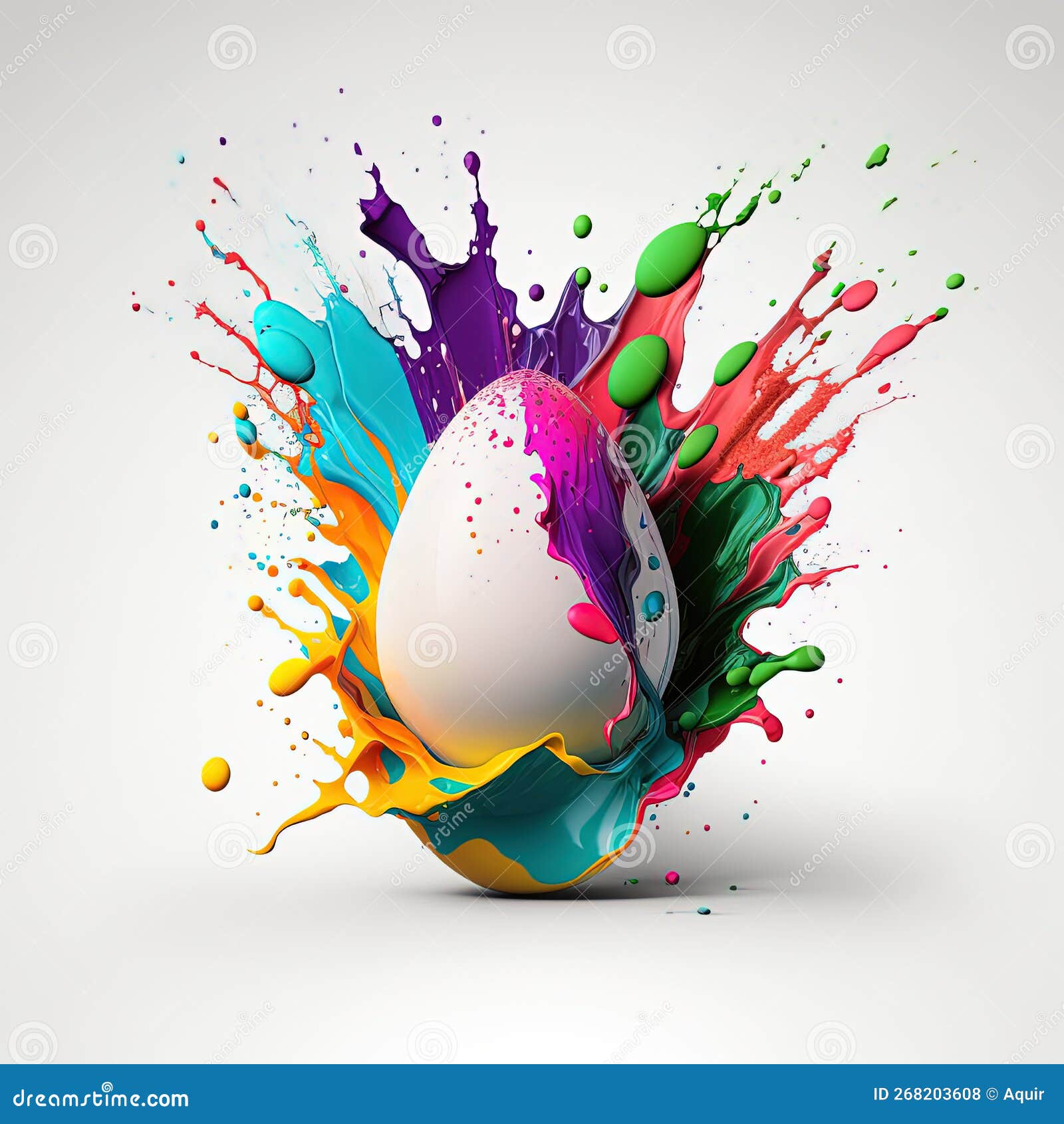 Easter Egg Colorful Explosion. Generative Ai. Easter Egg Paint Splash ...