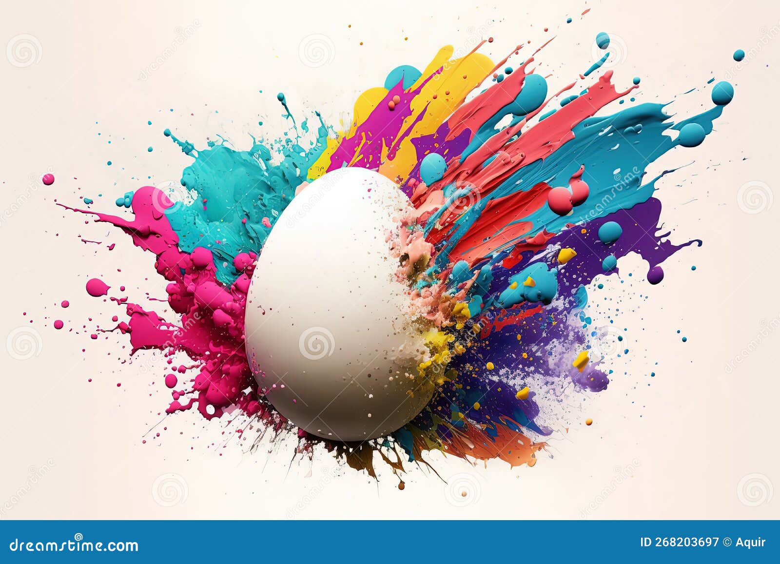 Easter Egg Colorful Explosion. Generative Ai. Easter Egg Paint Splash ...