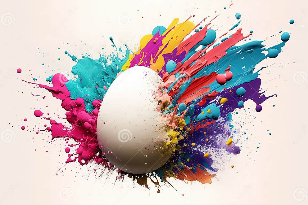 Easter Egg Colorful Explosion. Generative Ai. Easter Egg Paint Splash ...